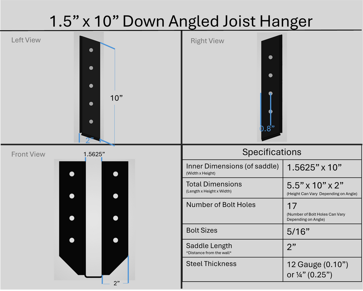 Angled Joist Hangers | Wood Post Brackets