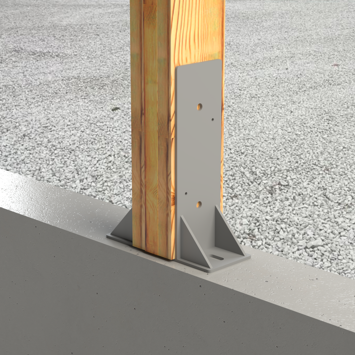 Laminated 4X8 Post Footer Bracket - PF3P48 | Wood Post Brackets