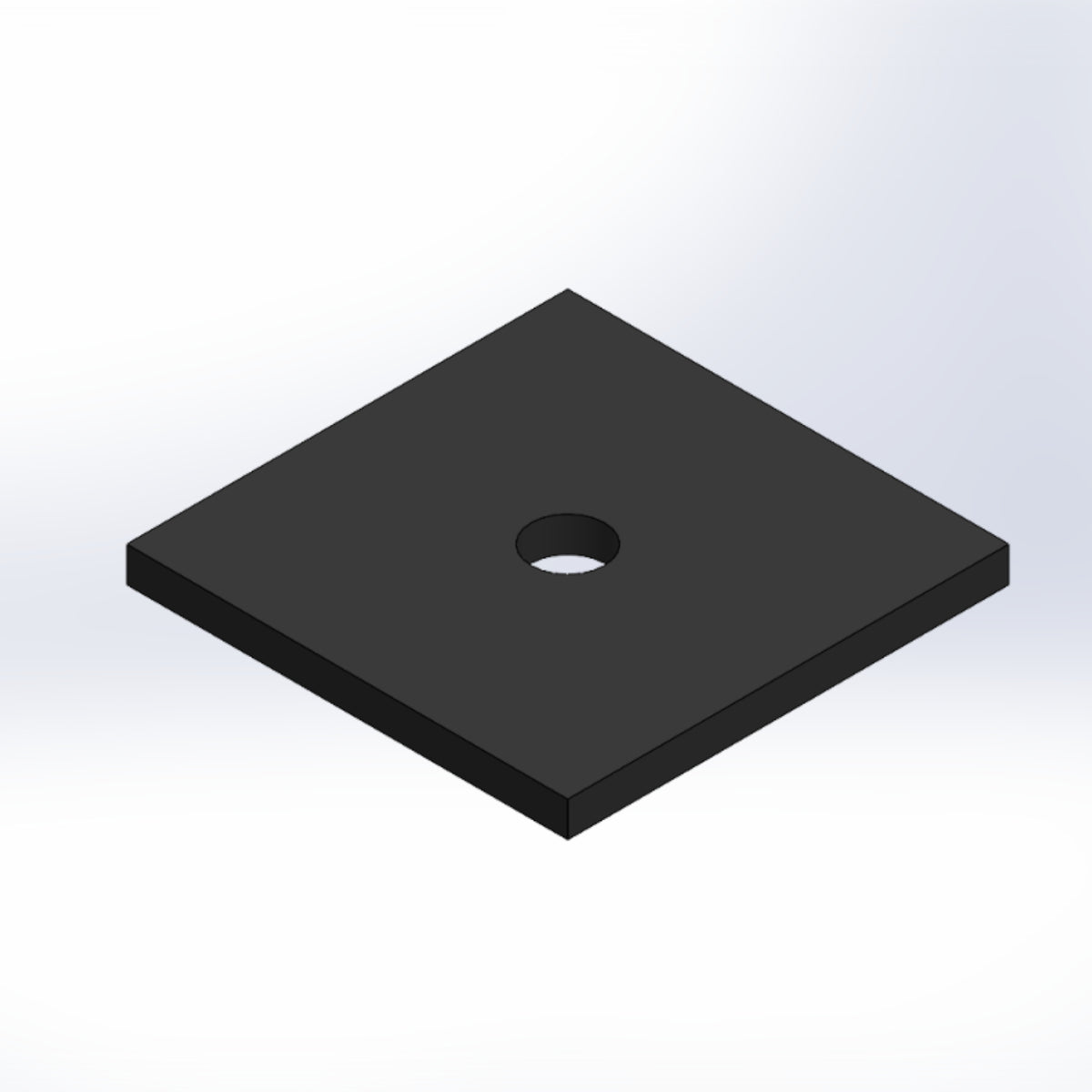 3" X 3" X 7/64" Bearing Plate - 1/2" Hole | Wood Post Brackets