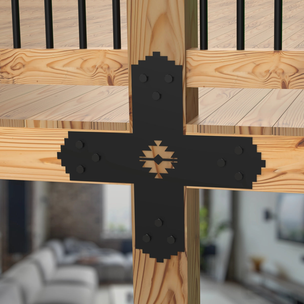 X Bracket - Aztec Style - For 4 Inch Lumber | Wood Post Brackets