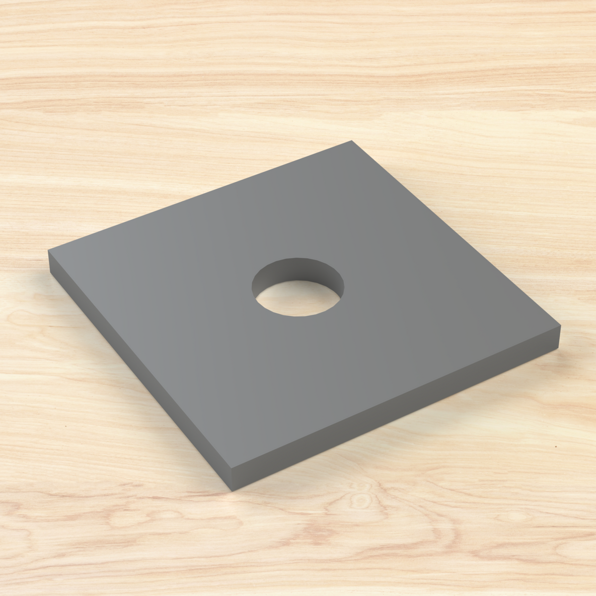 3" X 3" X 1/4" Bearing Plate - 3/4" Hole | Wood Post Brackets