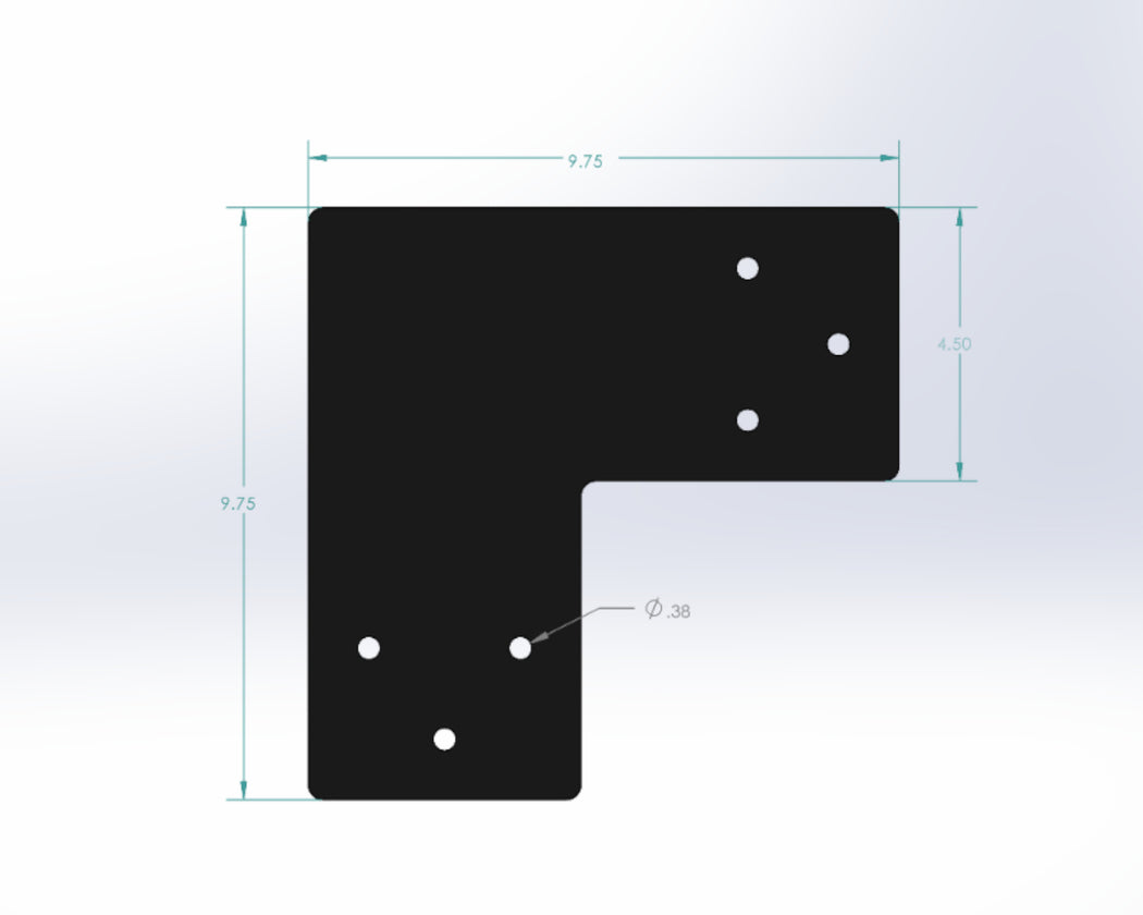 Standard 6" T Bracket with Design Options | Wood Post Brackets