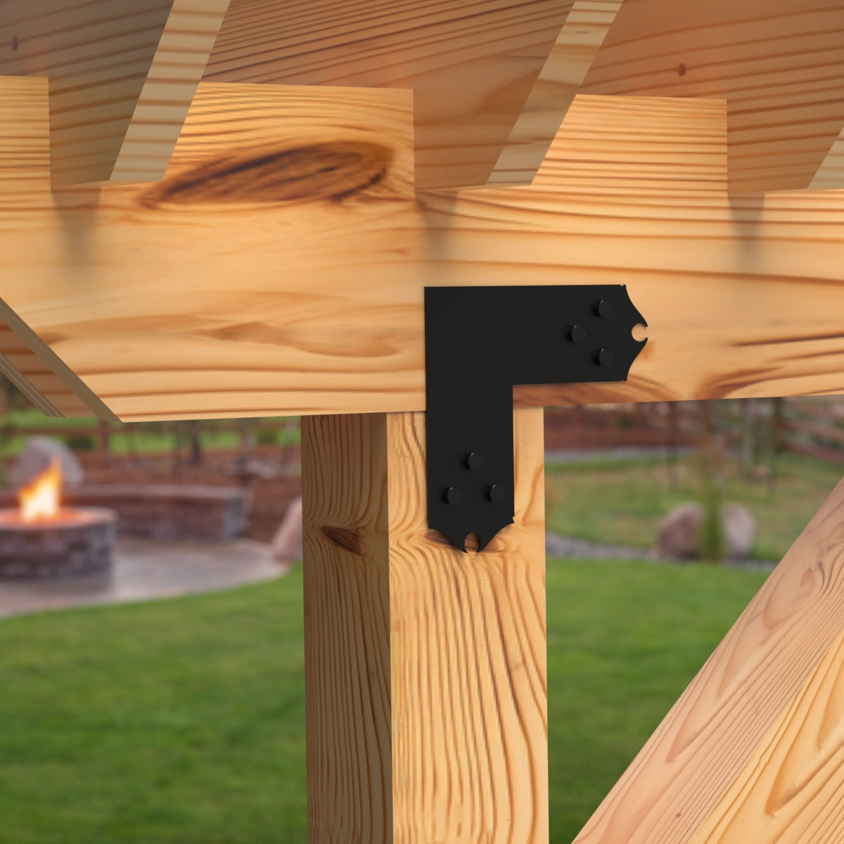 L Bracket - Colonial Style - For 4 Inch Lumber | Wood Post Brackets