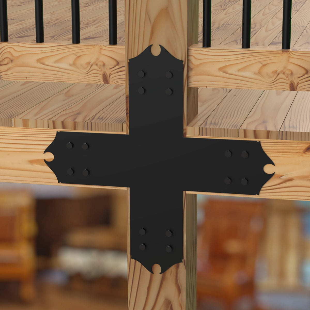 X Bracket - Colonial Style - For 6 Inch Lumber | Wood Post Brackets