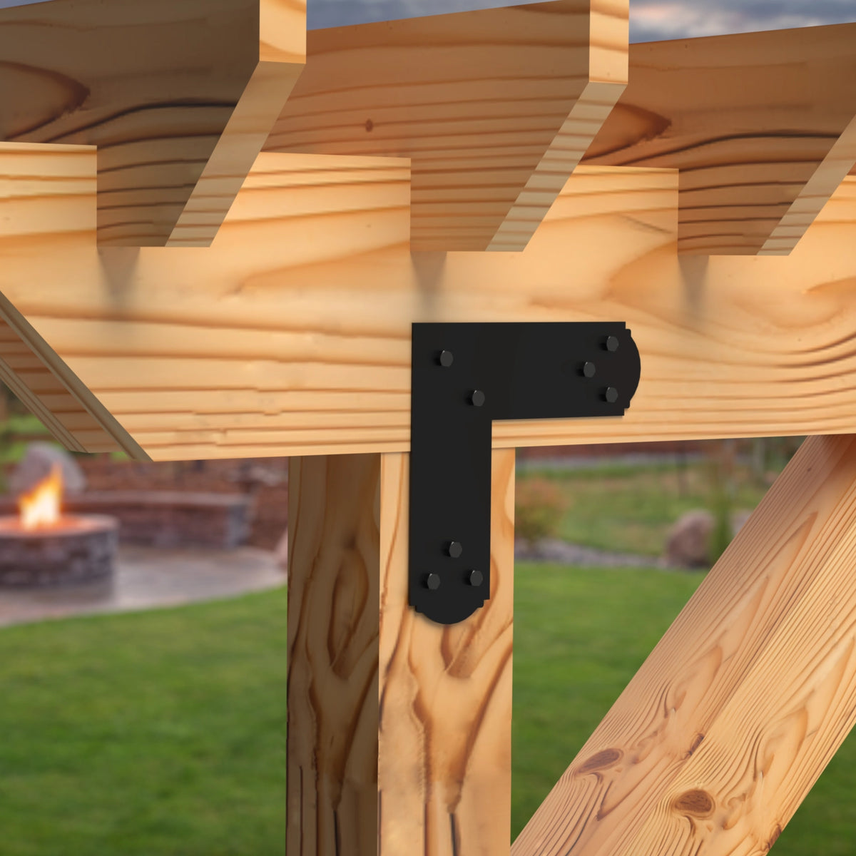 L Bracket - Crowned Style - For 4 Inch Lumber | Wood Post Brackets