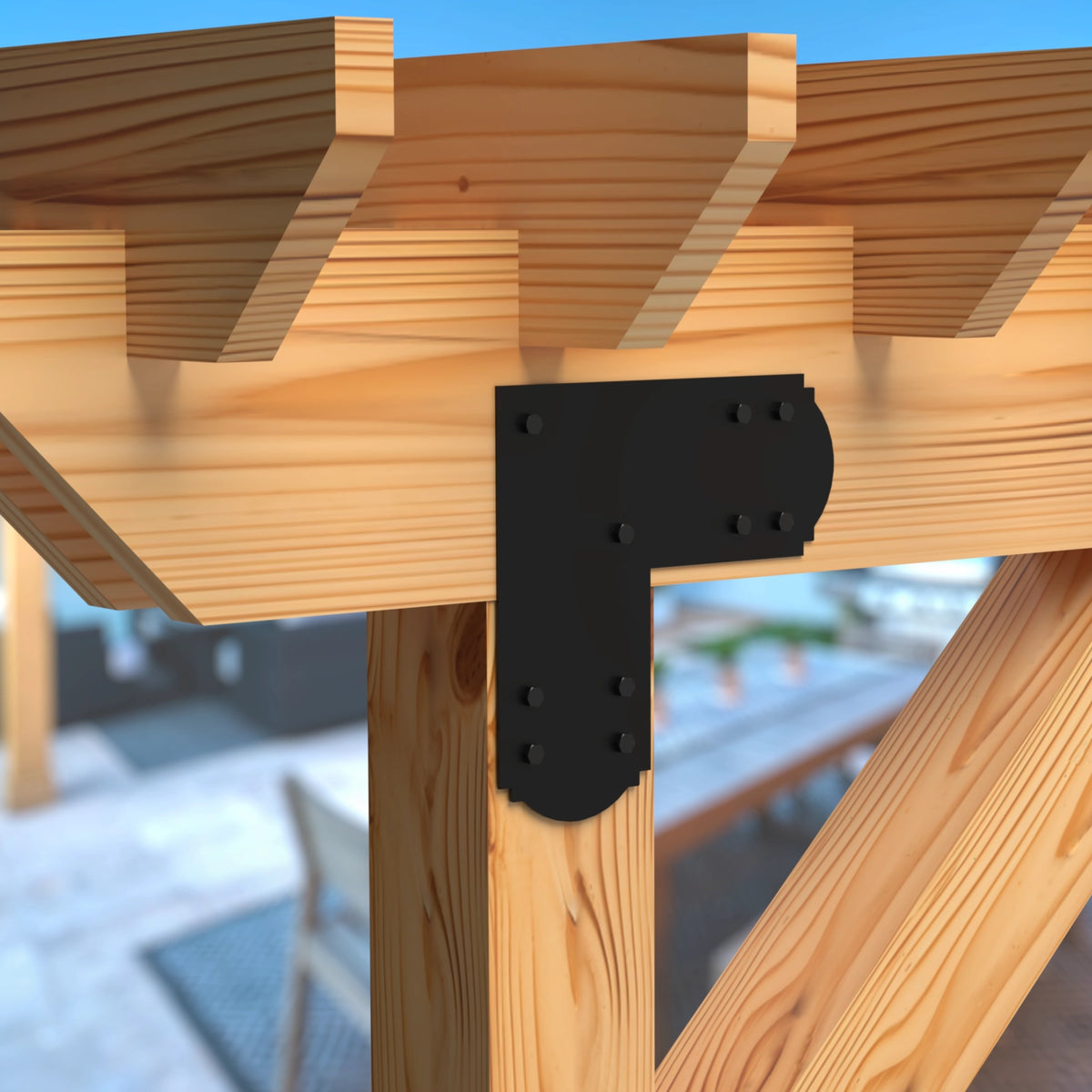L Bracket - Crowned Style - For 6 Inch Lumber | Wood Post Brackets