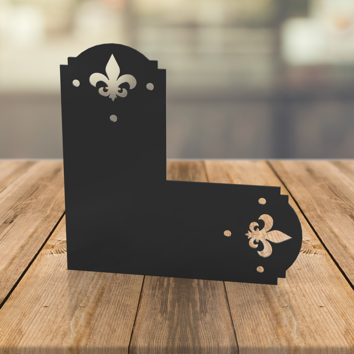 L Bracket - Crowned Fleur De Lis - For 6 Inch Lumber | Wood Post Brackets