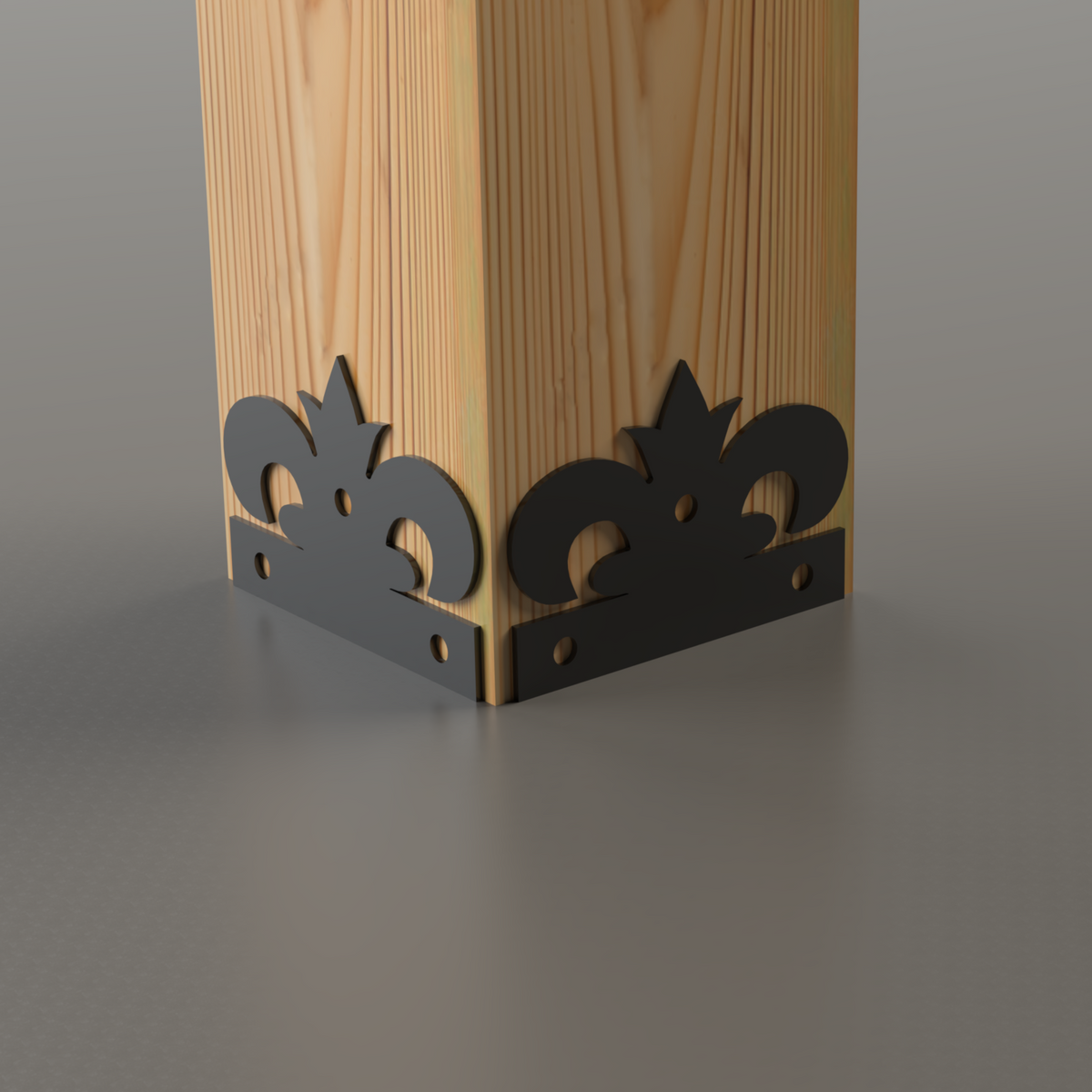 Decorative Base Plates - Fleur De Lis Style | Wood Post Brackets