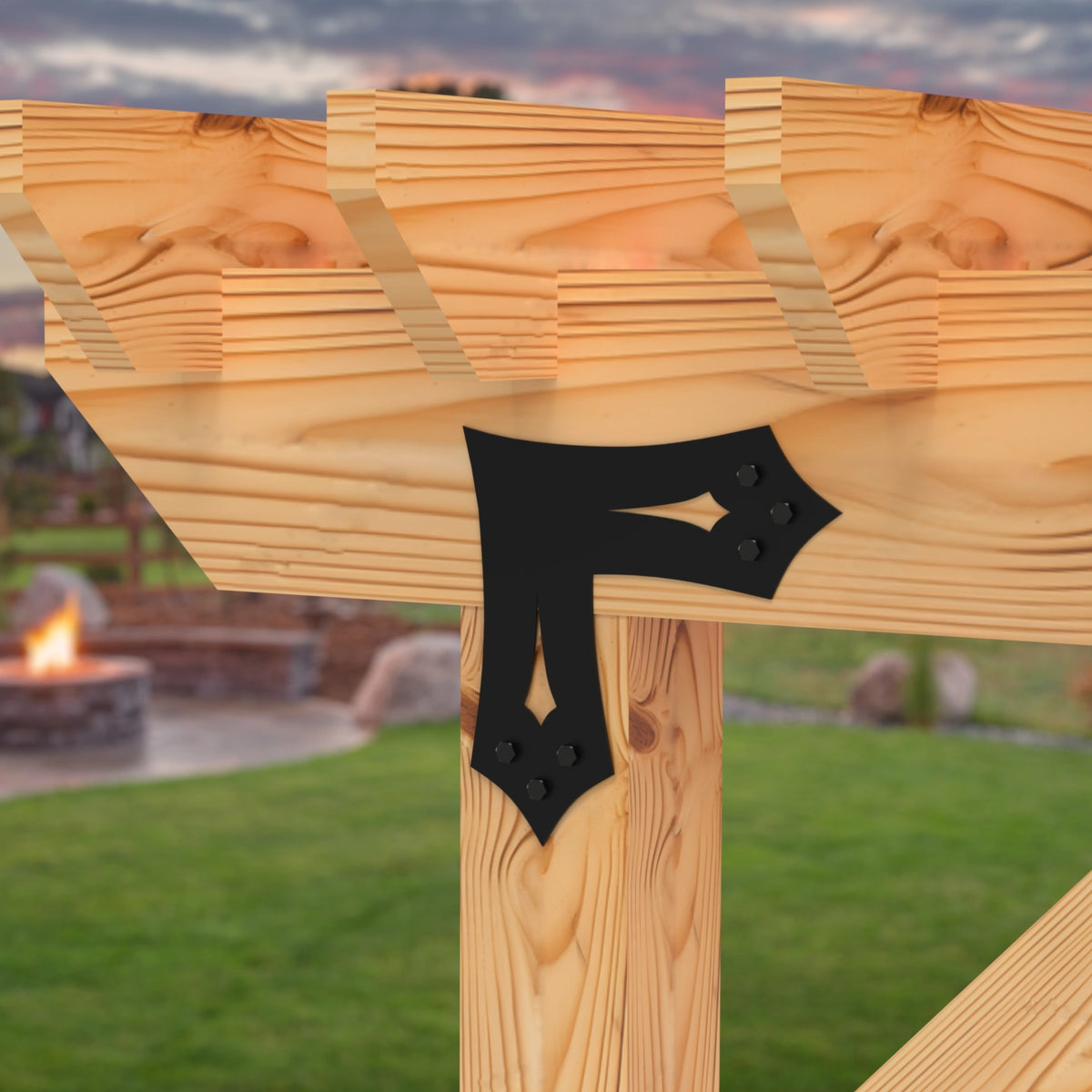 L Bracket - Gothic Style - For 4 Inch Lumber | Wood Post Brackets