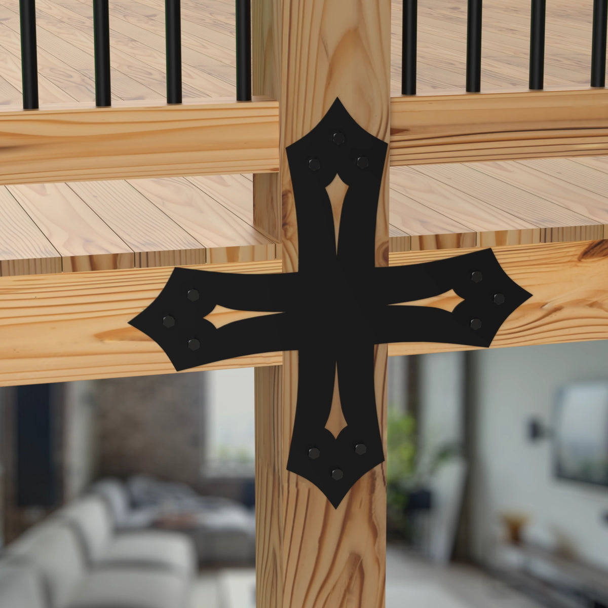 X Bracket - Gothic Style - For 4 Inch Lumber | Wood Post Brackets