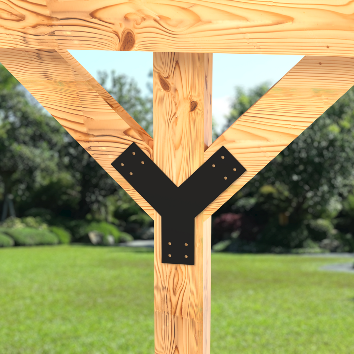 Y Bracket - Industrial Style - For 4 Inch Post | Wood Post Brackets