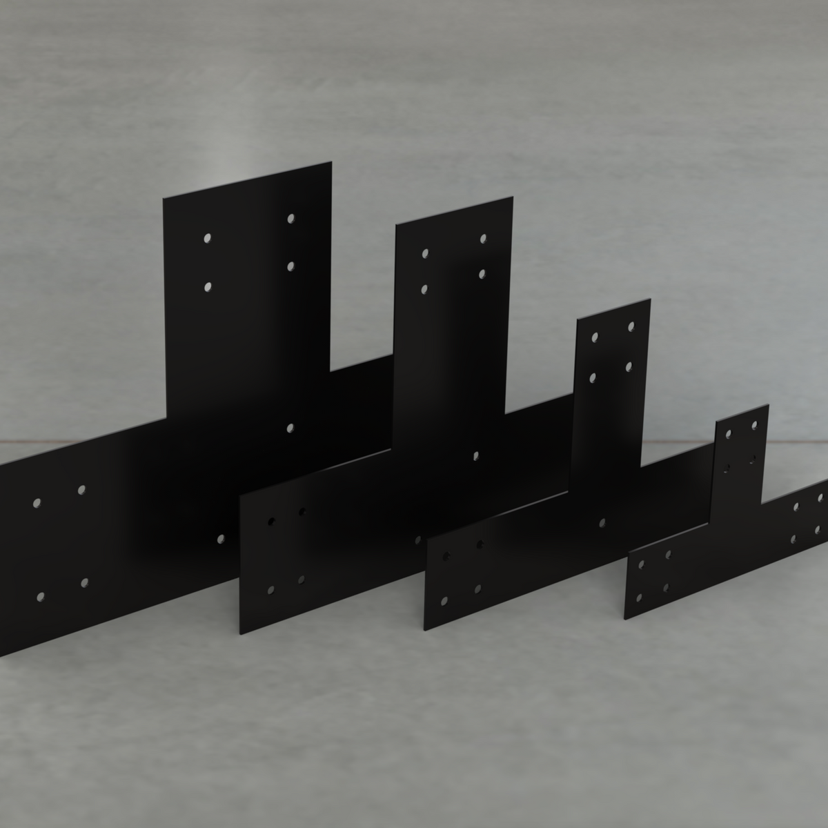 Industrial Style T Brackets - Various Sizes | Wood Post Brackets