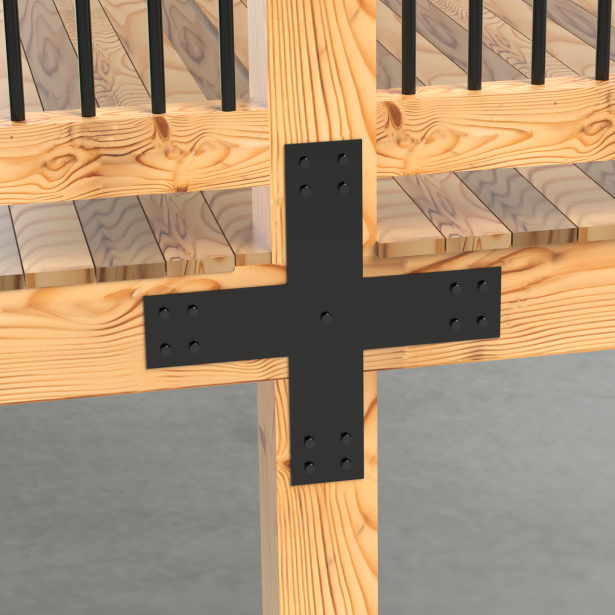 X Bracket - Industrial Style - 4 Inch Lumber | Wood Post Brackets