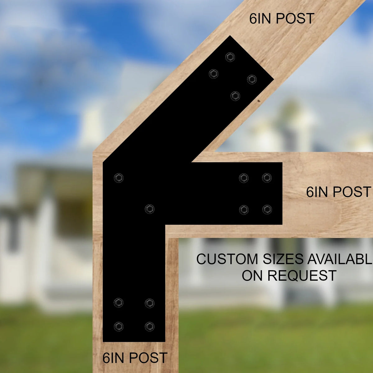 6 Inch Heel Bracket with Vertical Support Leg | Wood Post Brackets