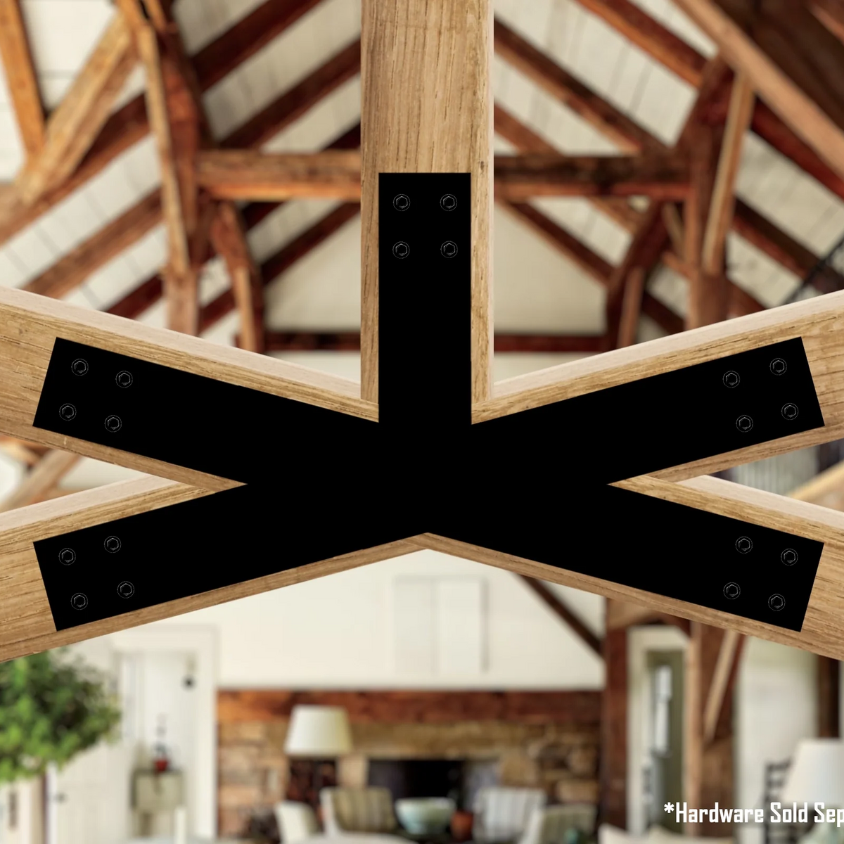 Custom Gable Bracket for Exposed Truss, Angled Base | Wood Post Brackets