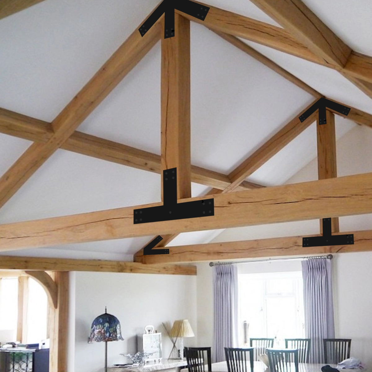 King Truss Bracket Set - Industrial Style - For 4 Inch Lumber | Wood ...