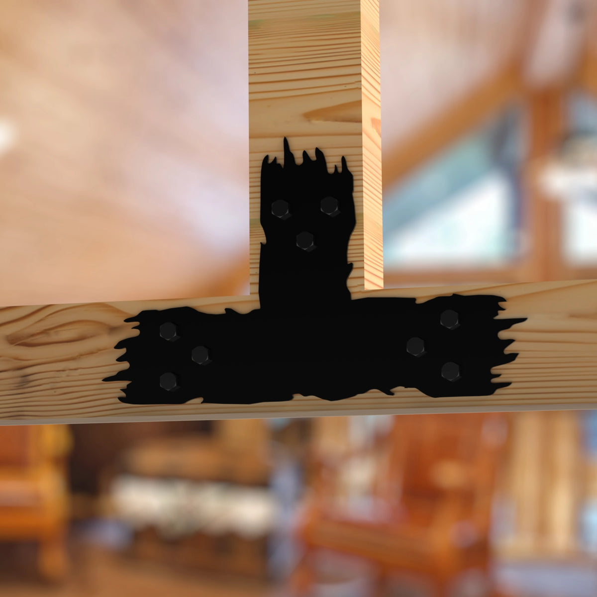 T Bracket - Rough Wood Style - For 6 Inch Lumber | Wood Post Brackets