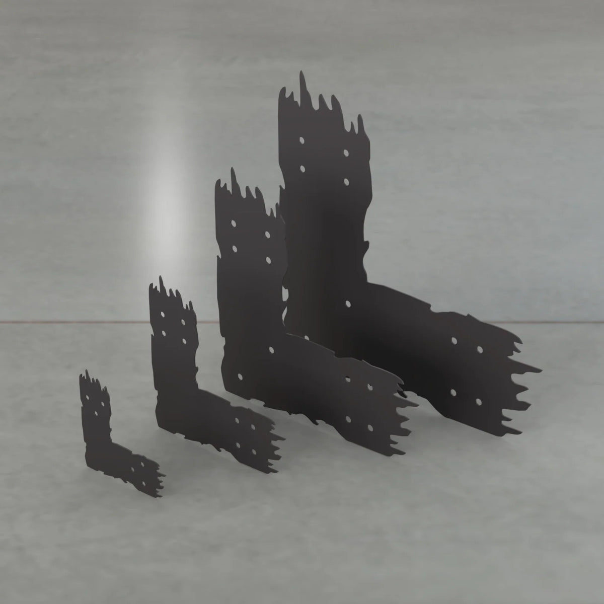 Rough Wood Style L Brackets | Various Sizes | Wood Post Brackets