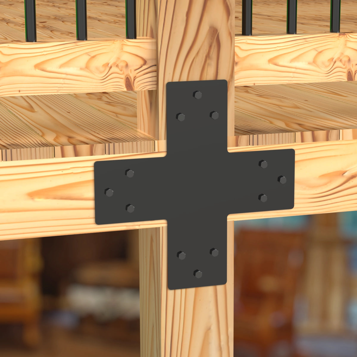 X Bracket - Standard Style - For 4 Inch Lumber | Wood Post Brackets