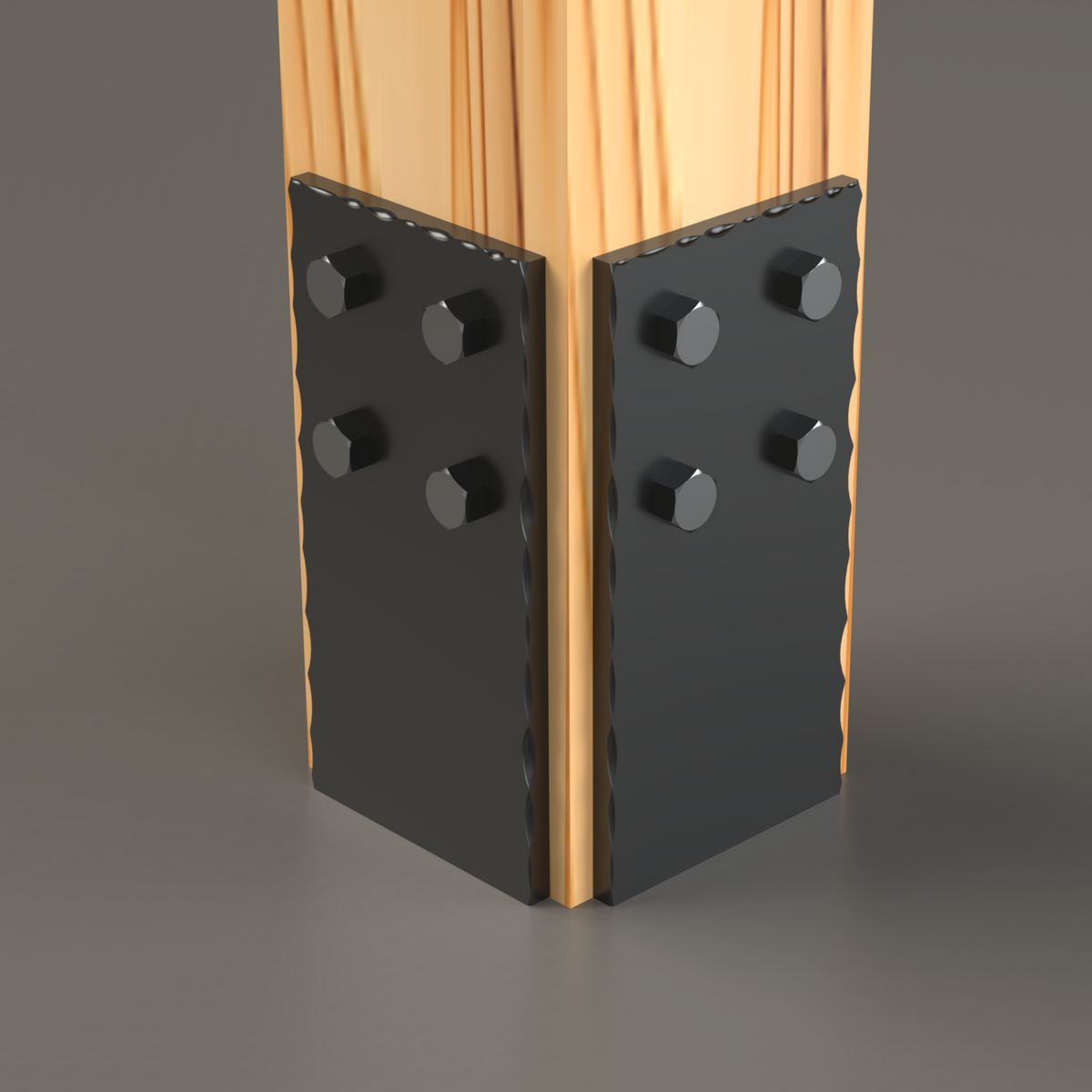 Decorative Base Plates - Scalloped Industrial Style | Wood Post Brackets