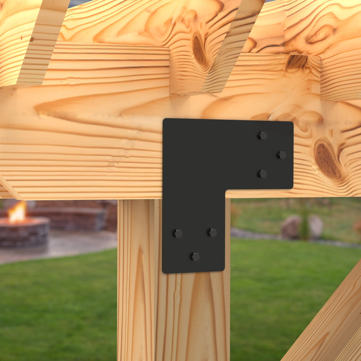 L Bracket - Standard Style - For 4 Inch Lumber | Wood Post Brackets